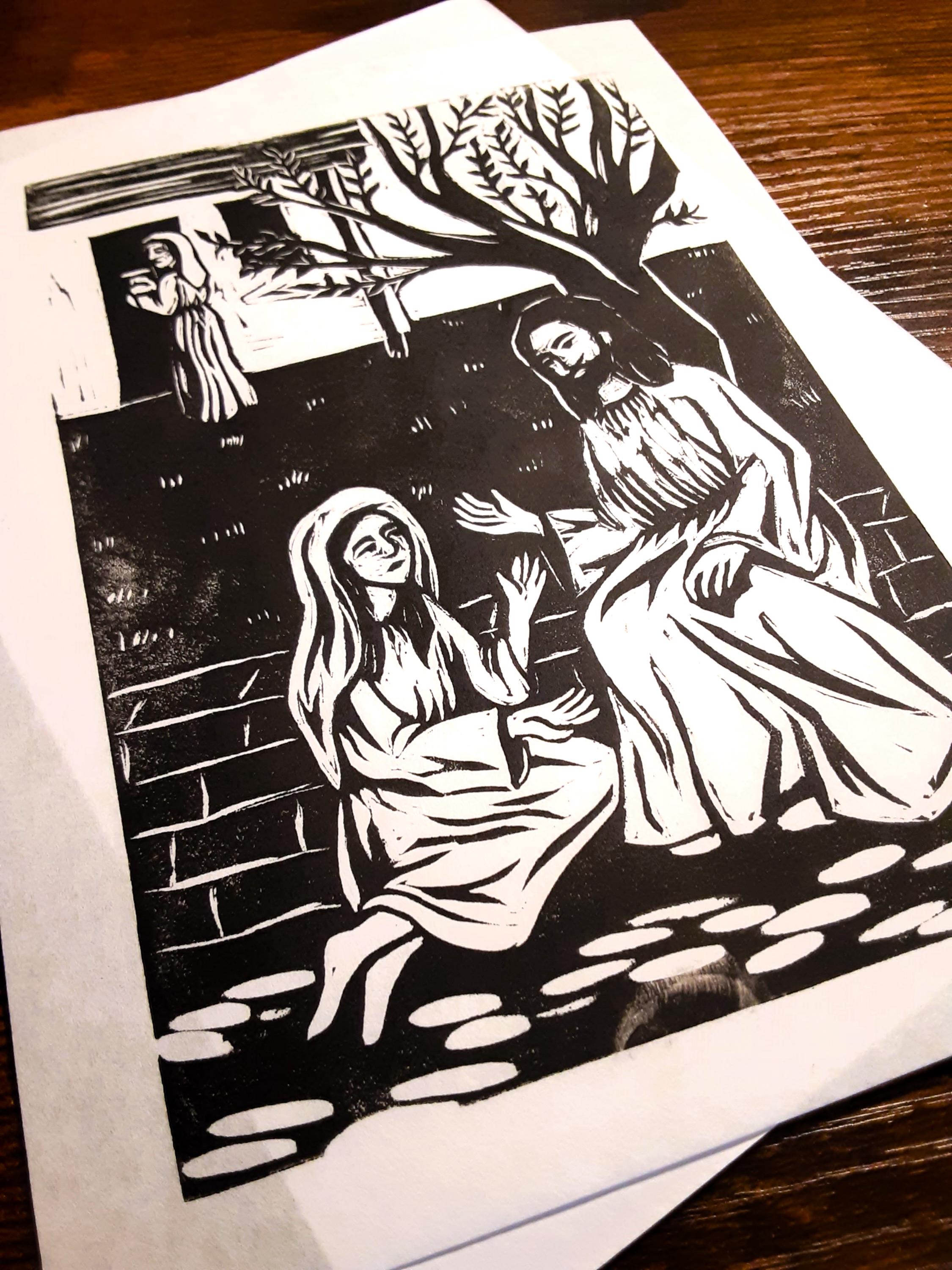 Jesus Visits Martha and Mary 5x7 Art Print - Etsy