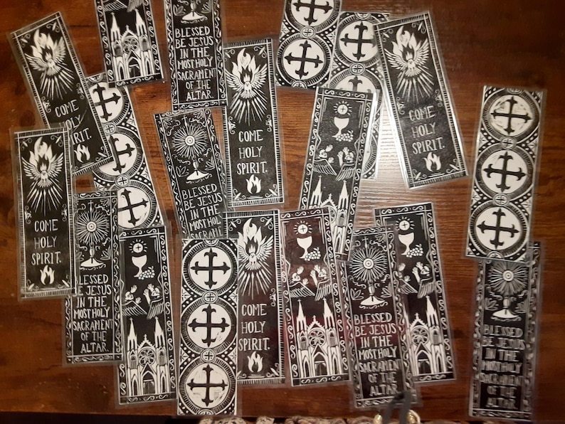 Laminated Handmade Catholic Art Bookmarks - Etsy