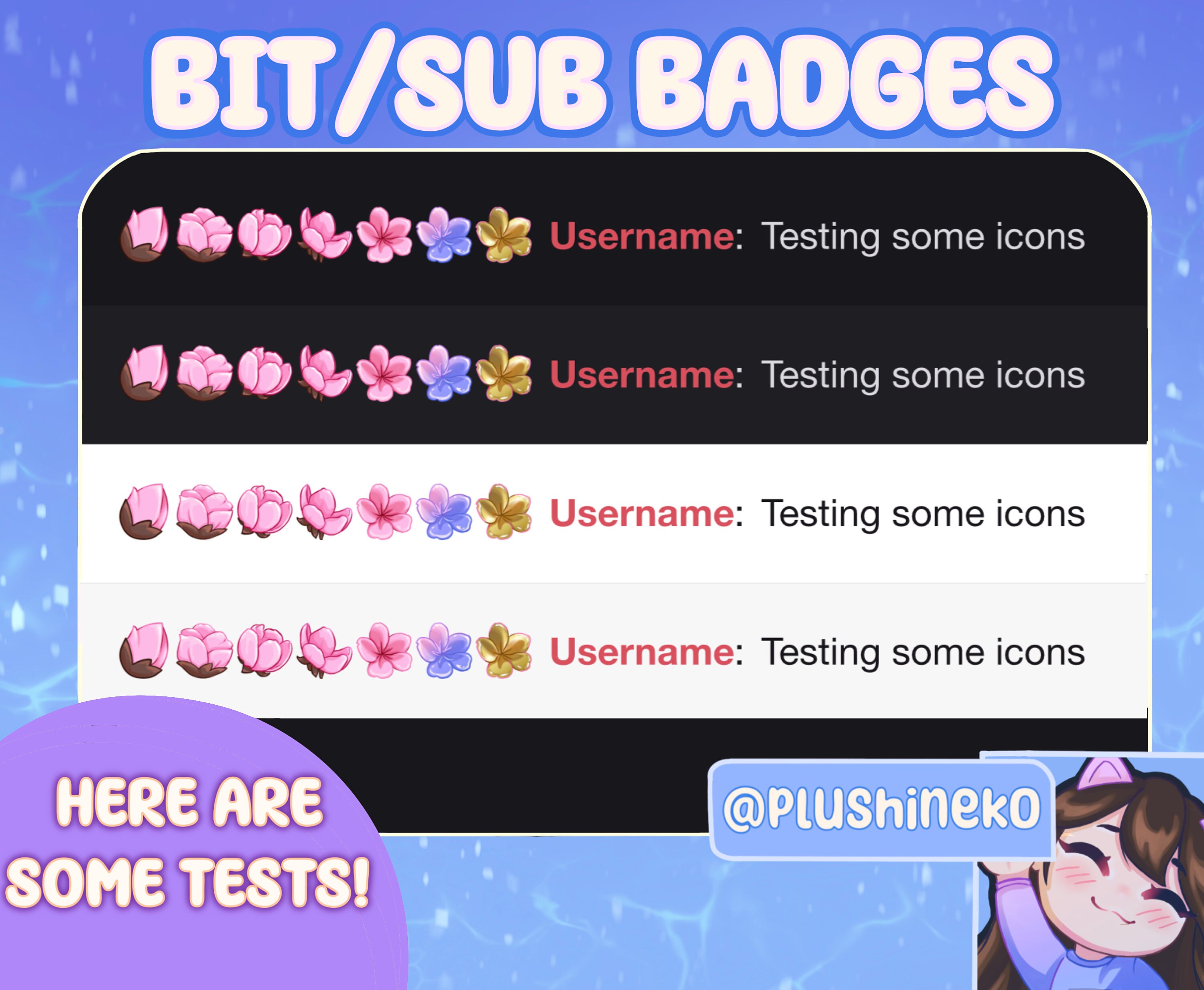 Sakura Badges | Ready to Use! | Twitch Badges | Streamer Badges | Bits ...