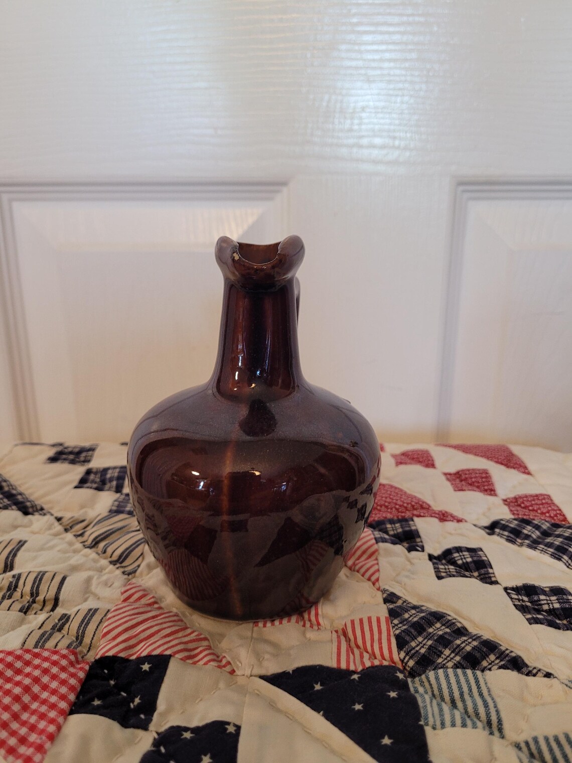 Mini Brown Stone Pitcher, Early American Stone Mini Pitcher, Antique ...