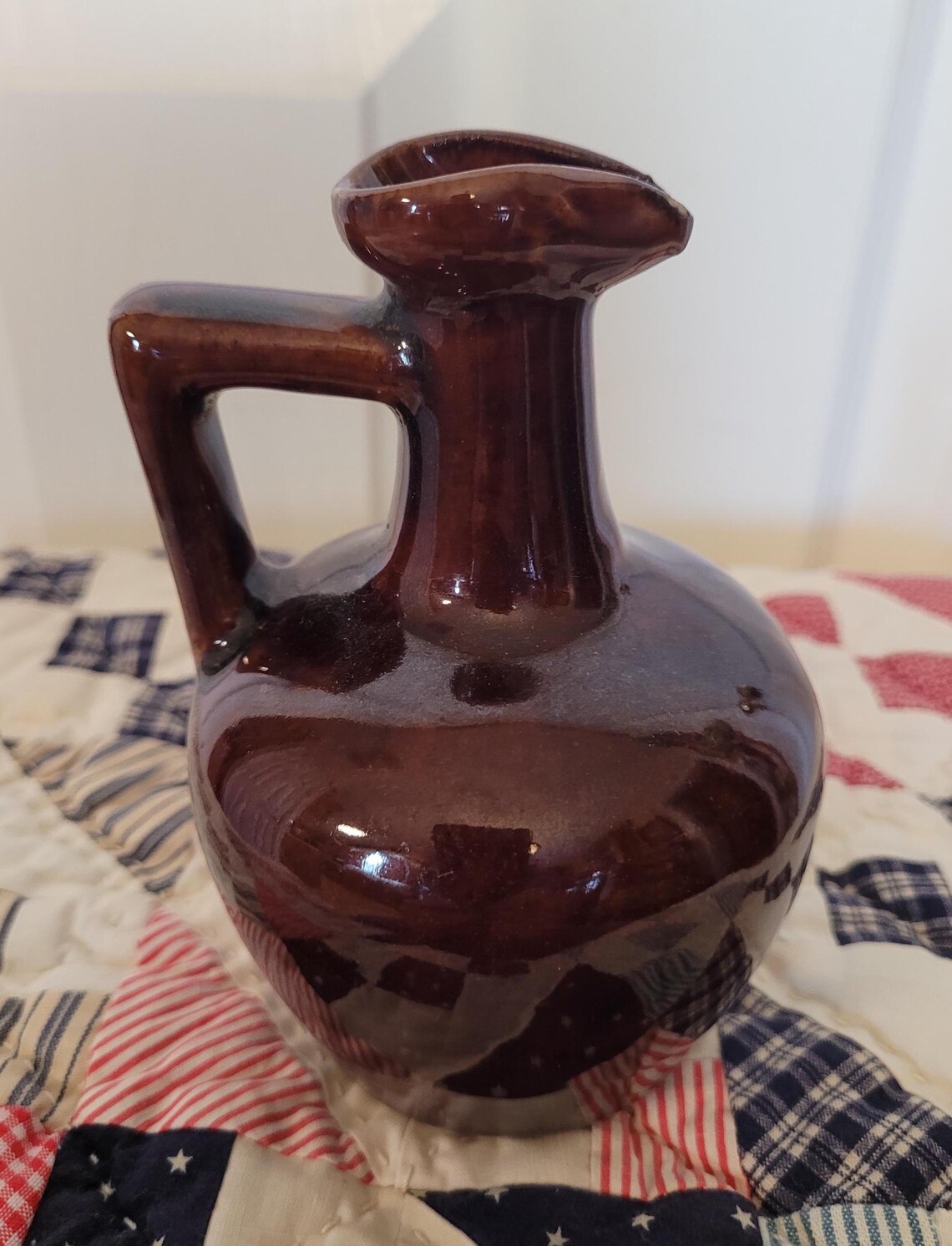 Mini Brown Stone Pitcher, Early American Stone Mini Pitcher, Antique ...