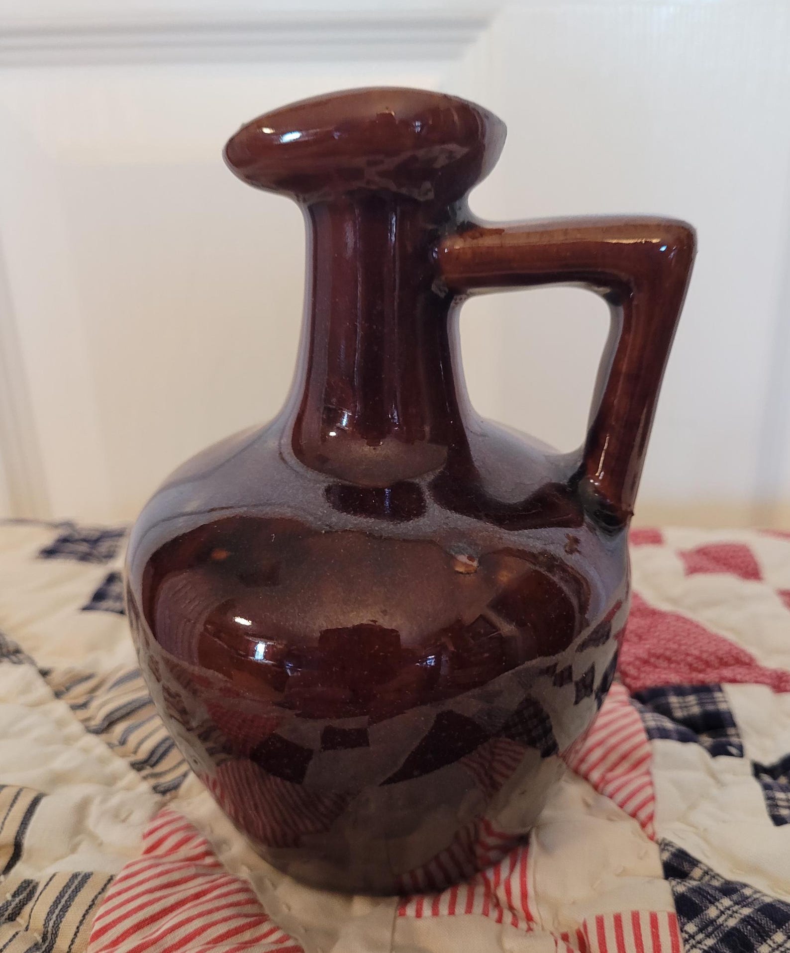 Mini Brown Stone Pitcher, Early American Stone Mini Pitcher, Antique ...