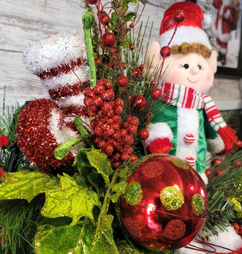 Red Wagon Christmas Elf Center Piece. - Etsy