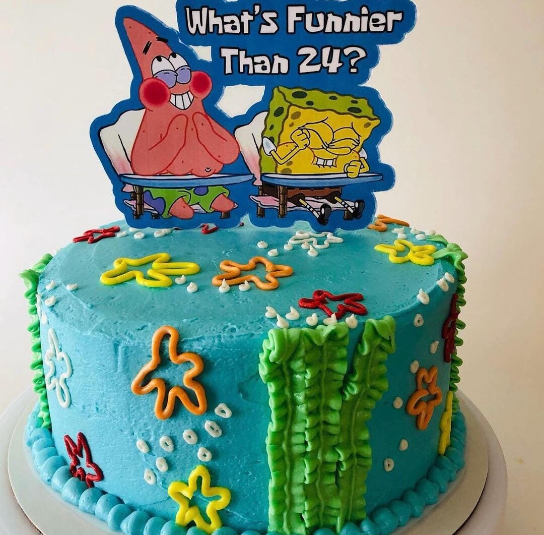 Spongebob What's Funnier Than 24 Cake Topper, DIGITAL DOWNLOAD ONLY ...