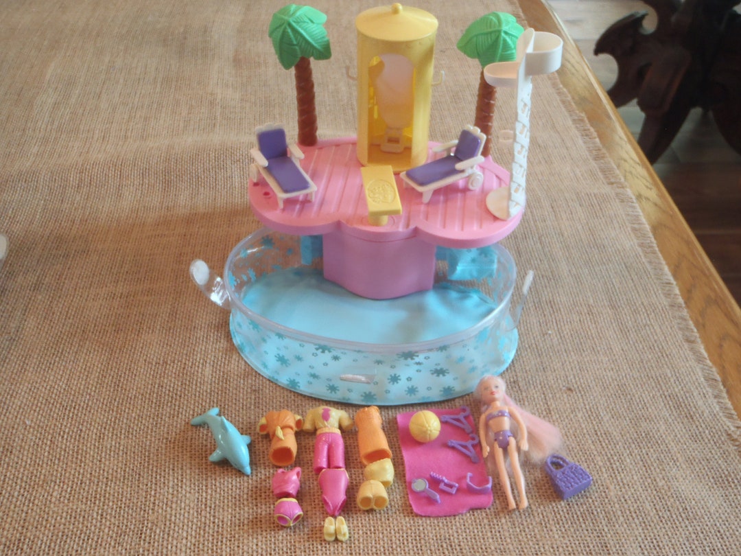 Vintage Polly Pocket Summer Fun Swimming Pool Set Color Changing Hair A ...