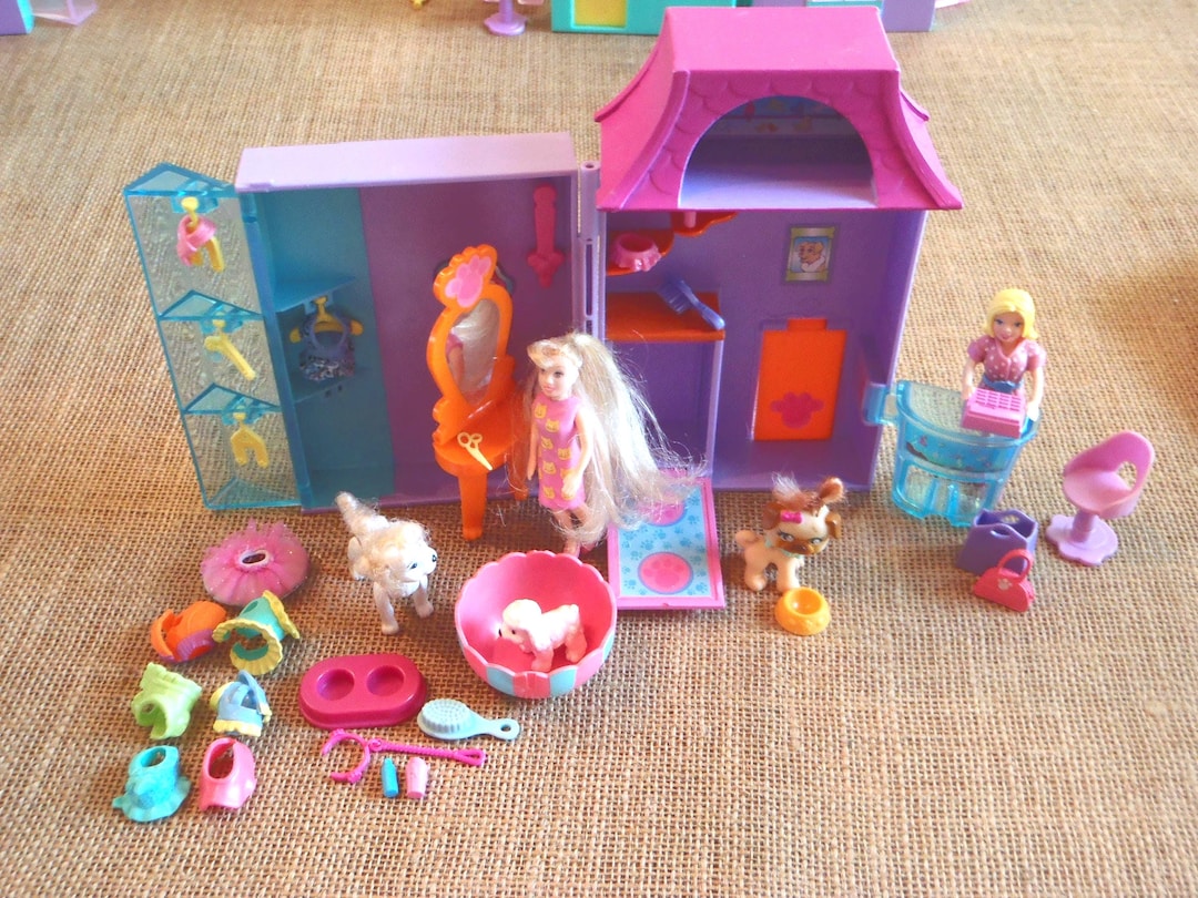 Polly Pocket Happening Happenin Pet Salon Groomer Dogs Cats Store Shop ...