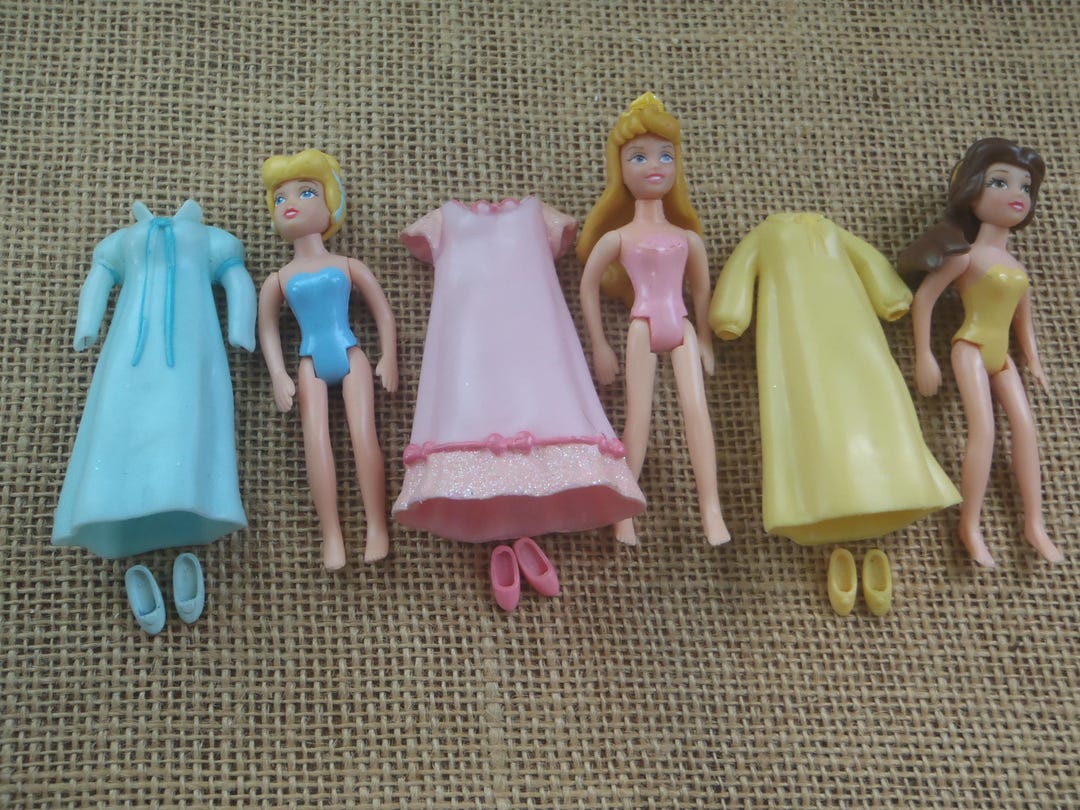 Vintage Polly Pocket Disney Princesses Doll Aurora Cinderella Belle ...