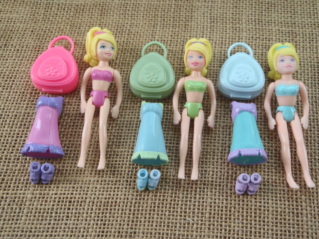 Vintage Polly Pocket Fashion Doll Triplets Matching Fun Sets Clothing ...