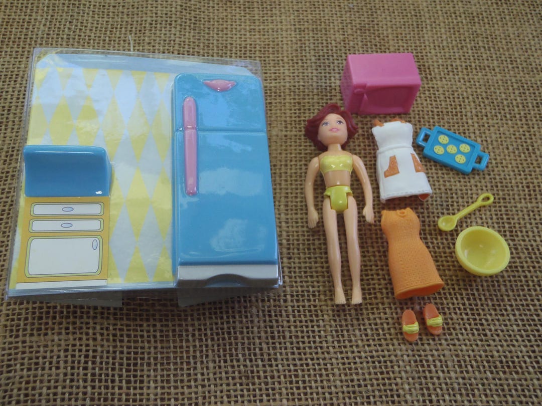 Vintage Polly Pocket Trendy Townhouse Dollhouse Packs Lila With Kitchen ...