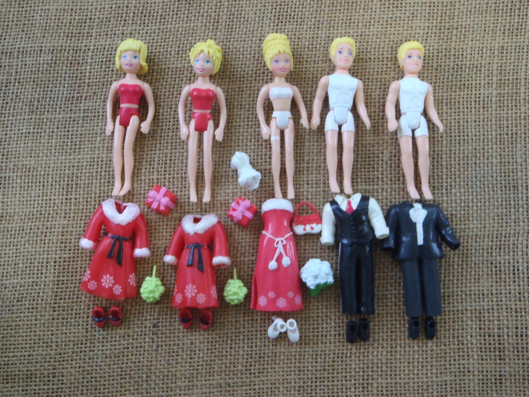 Vintage Polly Pocket Polly Gets Married Christmas Wedding Bride Groom ...