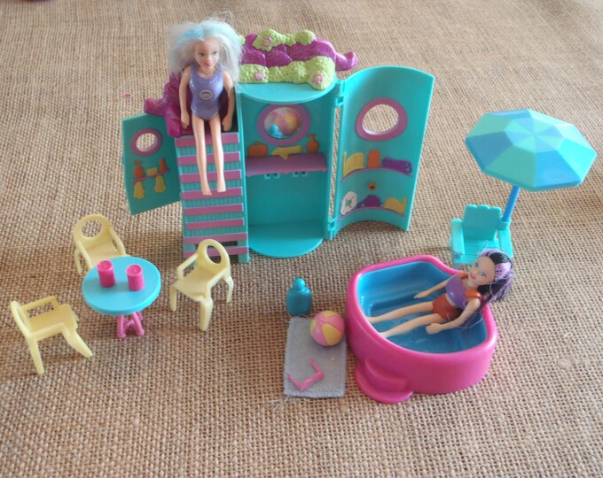 Vintage Polly Pocket Summer Fun Swimming Lifeguard Beach Set Color ...