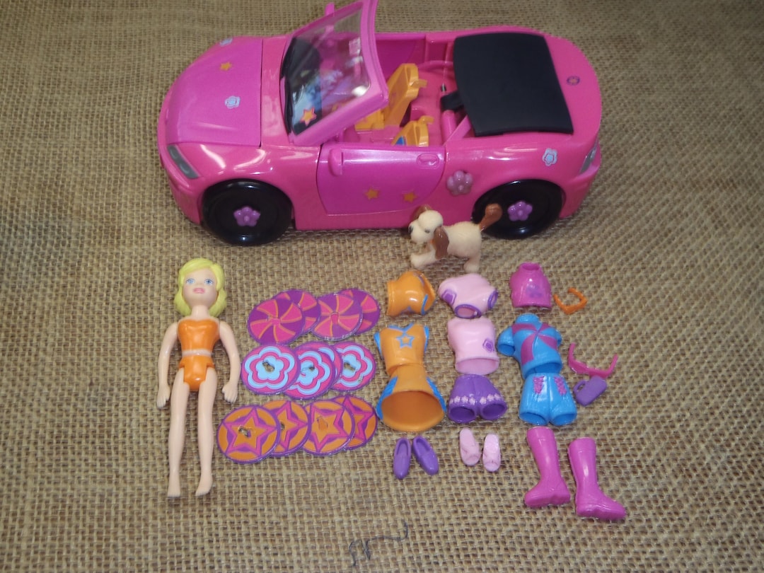 Vintage Polly Pocket Fashion Hip Hot Convertible Dark Pink 2003 Car ...