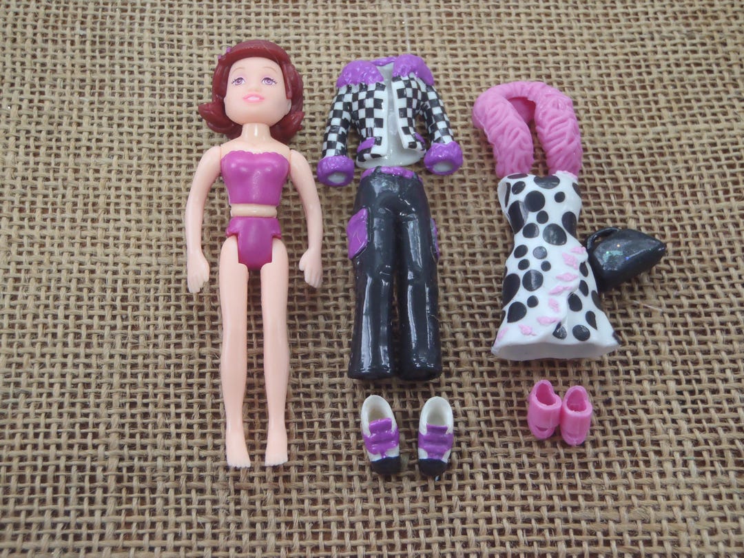 Vintage Polly Pocket 2002 Party N' Play Dance Lila Dancer Doll Set Z9 ...