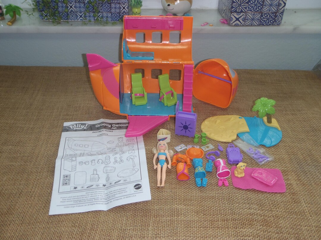Vintage Polly Pocket 2003 Groovy Getaway Jet Airplane Doll Set B3 - Etsy