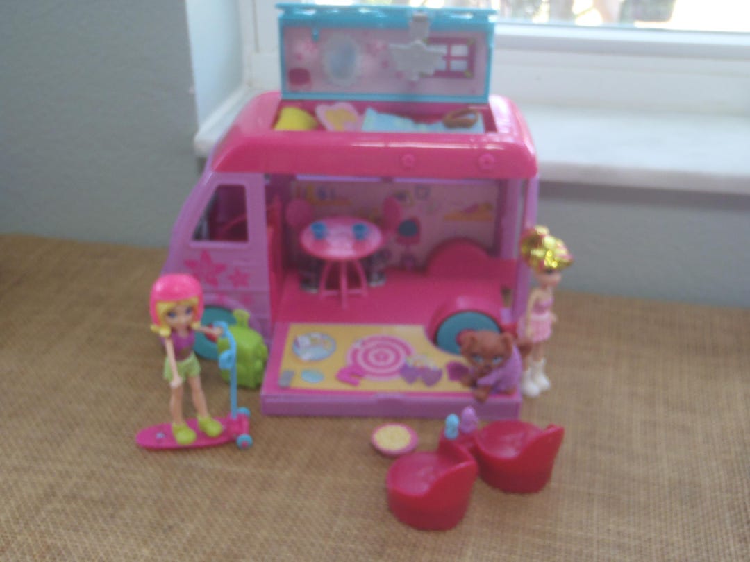 Vintage Polly Pocket Dolls Camper RV Vehicle Modern Big Feet Dolls Lot ...