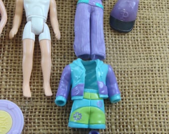 Vintage Polly Pocket Dolls Colors of the Rainbow Purple Boy Girl Lot B54