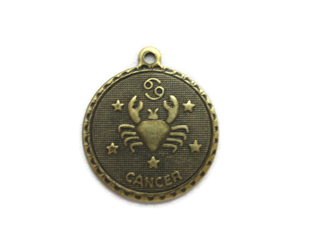 Brass Cancer Charm (2 Pieces) , Made in the USA - Etsy