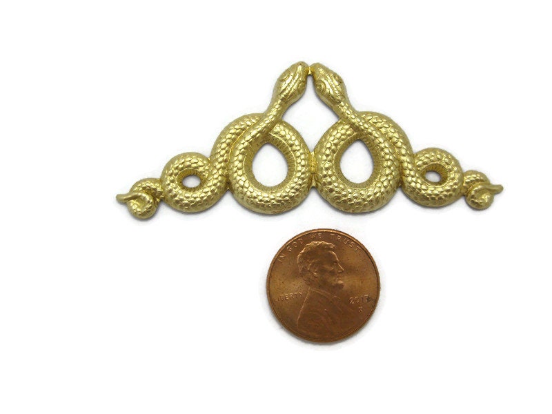 Brass Vintage Design Double Snake Motif Made in the USA - Etsy