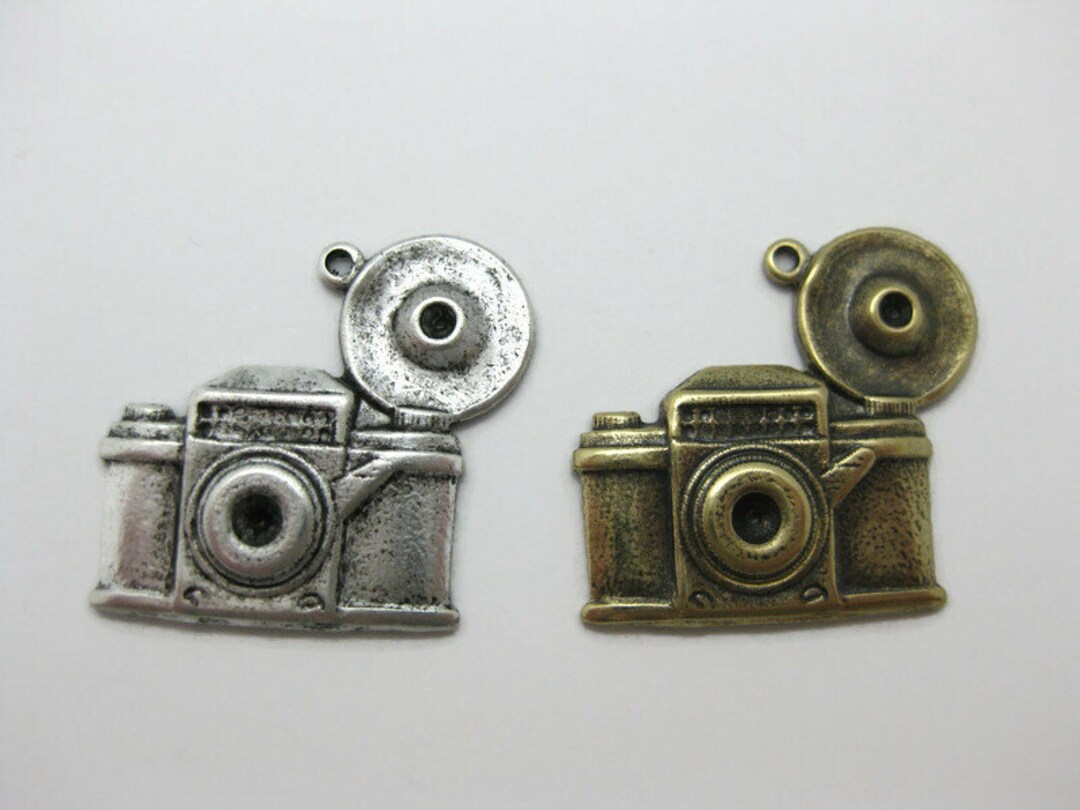 Brass Vintage Design Camera Charm , Made in the USA - Etsy