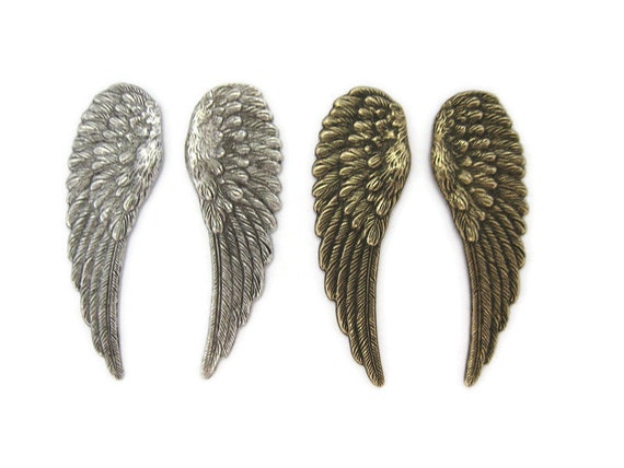 Brass Small Detailed Wings Pair Left and Right Made in the - Etsy