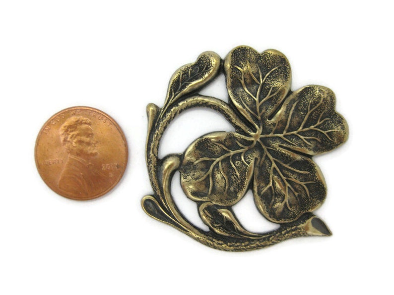 Brass Vintage Design Large Shamrock Made in the USA - Etsy