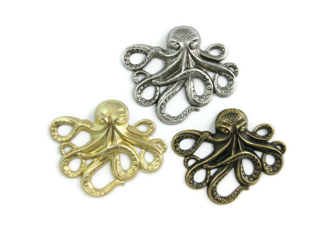 Brass Vintage Design Octopus Motif , Made in the USA - Etsy