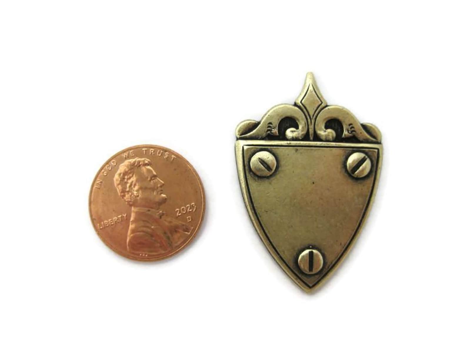 Brass Vintage Design Medieval Heavy Bolted Shield , Made in the USA - Etsy