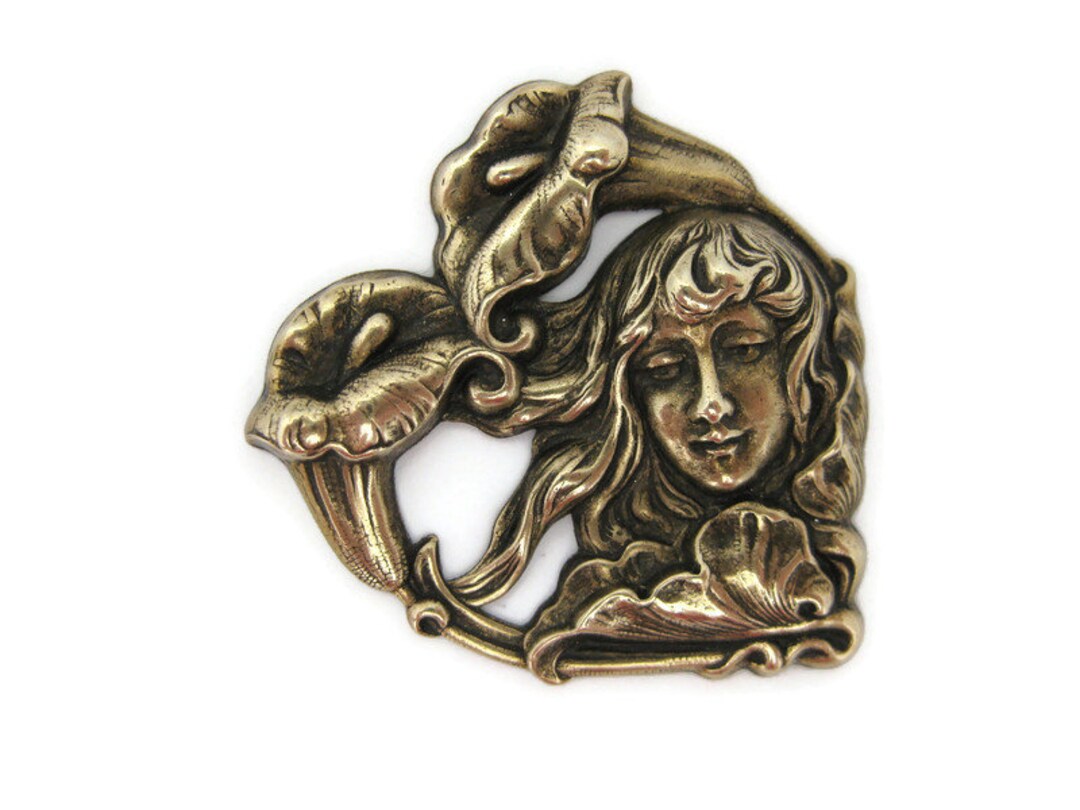 Brass Vintage Design Lily Maiden , Made in the USA - Etsy