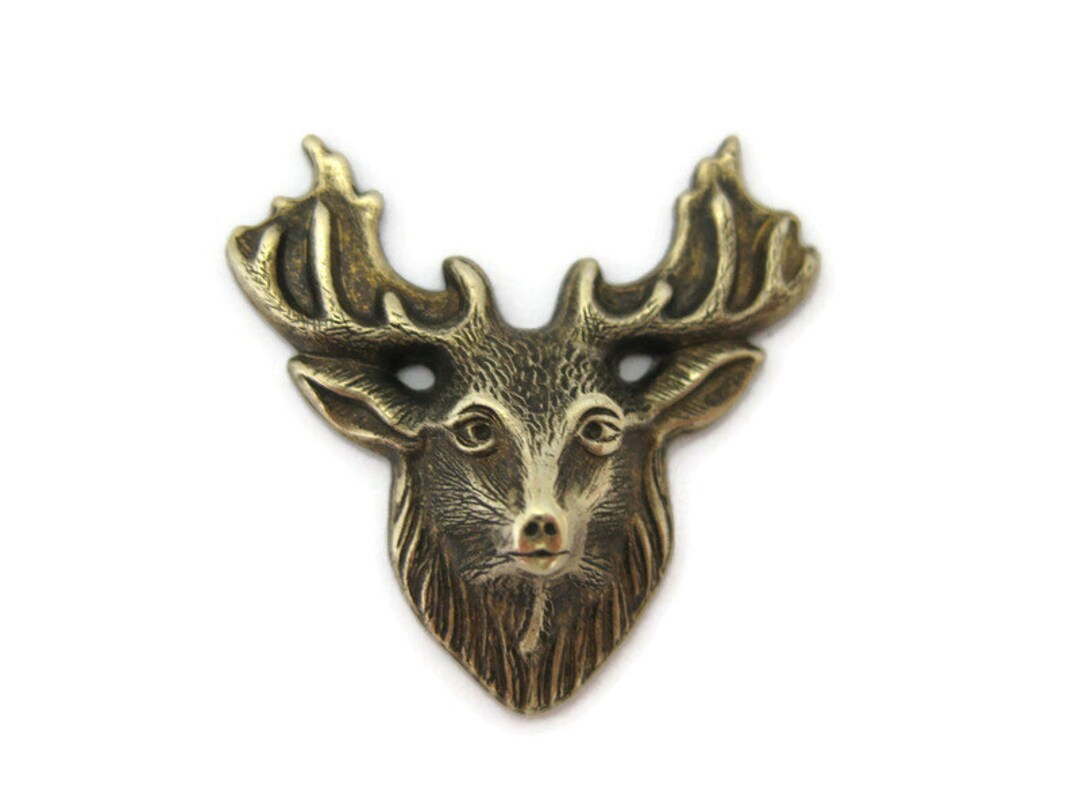 Brass Vintage Design Small Deer Bust With Antlers , Made in the USA - Etsy