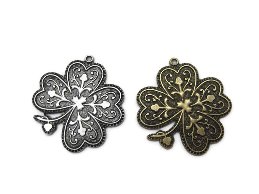 Brass Vintage Design Lacey Shamrock Drop , Made in the USA - Etsy