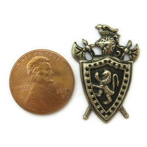 Brass Vintage Design Small Knights Shield (2 Pieces) , Made in the USA ...