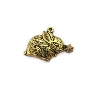 Vintage Design Gold Plated Small Rabbit Charm , Made in the USA - Etsy