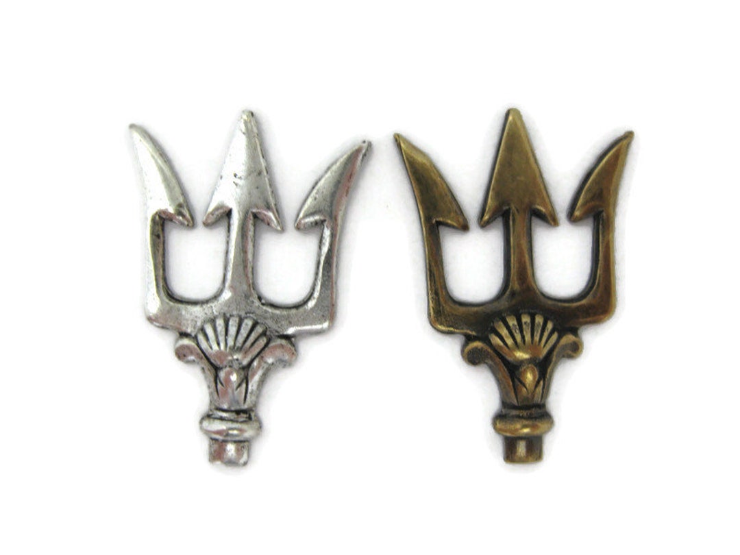Brass Vintage Design Small Neptune's Trident Head 2 - Etsy