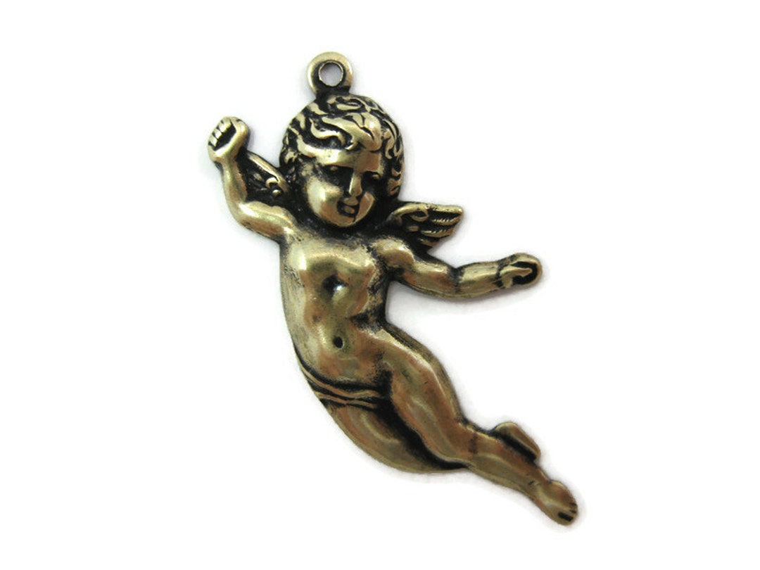 Brass Vintage Design Large Flying Angel , Made in the USA - Etsy
