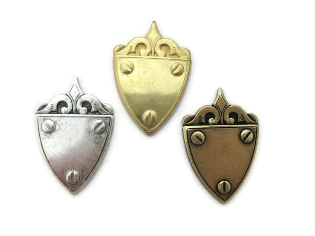 Brass Vintage Design Medieval Heavy Bolted Shield , Made in the USA - Etsy