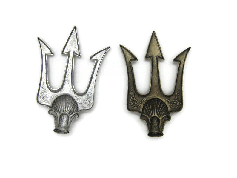 Brass Vintage Design Large Trident Head Made in the USA - Etsy