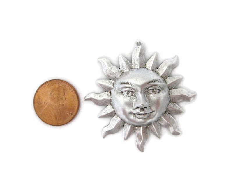 Brass Vintage Design Large Nouveau Sun Face With Hole 2 - Etsy