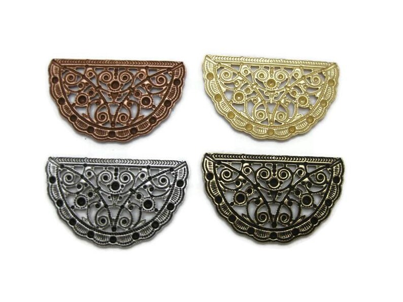 Brass Vintage Design Scalloped Filigree , Made in the USA - Etsy