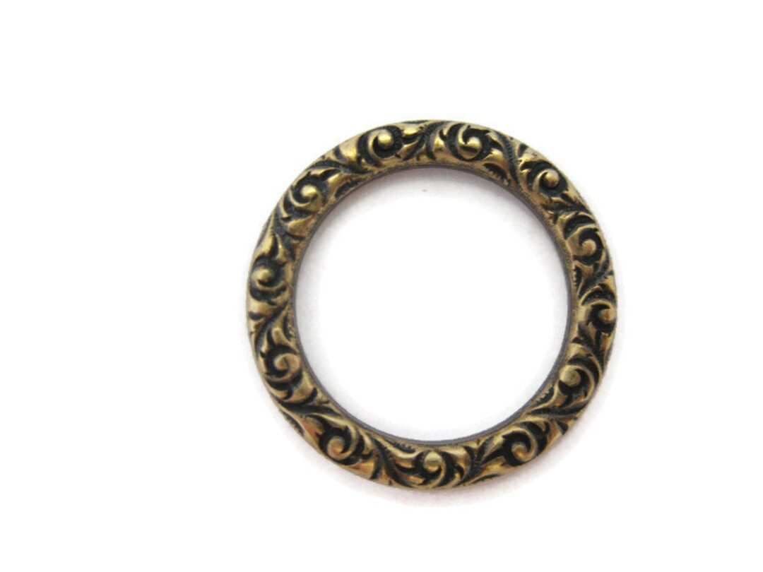 Brass Vintage Design 20mm Textured Ring , Made in the USA - Etsy