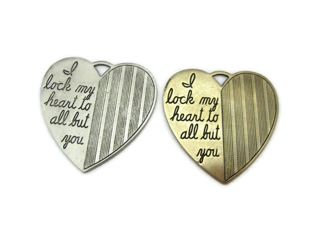 Brass I Lock My Heart to All but You Pendant , Made in the USA - Etsy