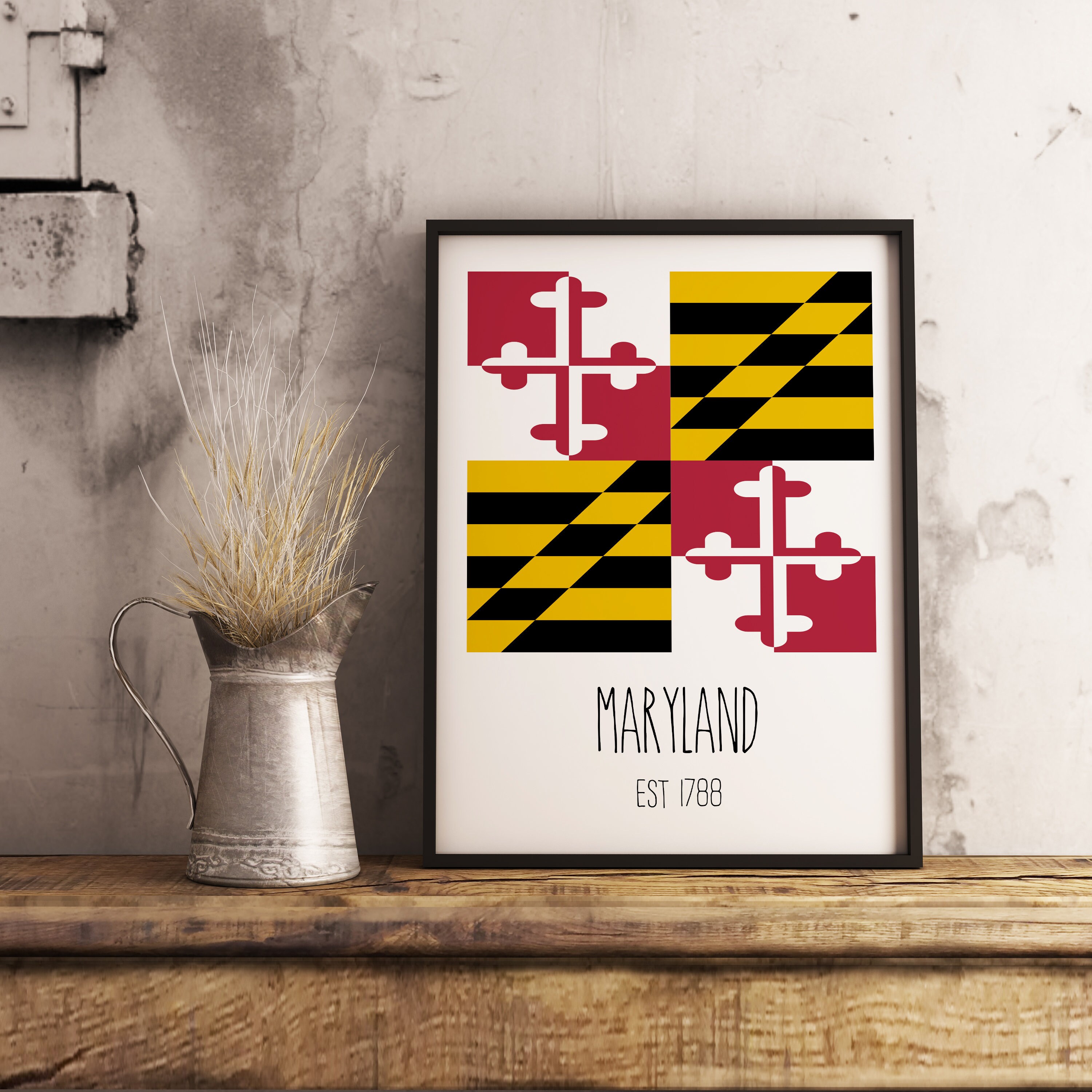 Maryland Flag Print, Wall Decor, Wall Art, Downloadable, Home Decor ...