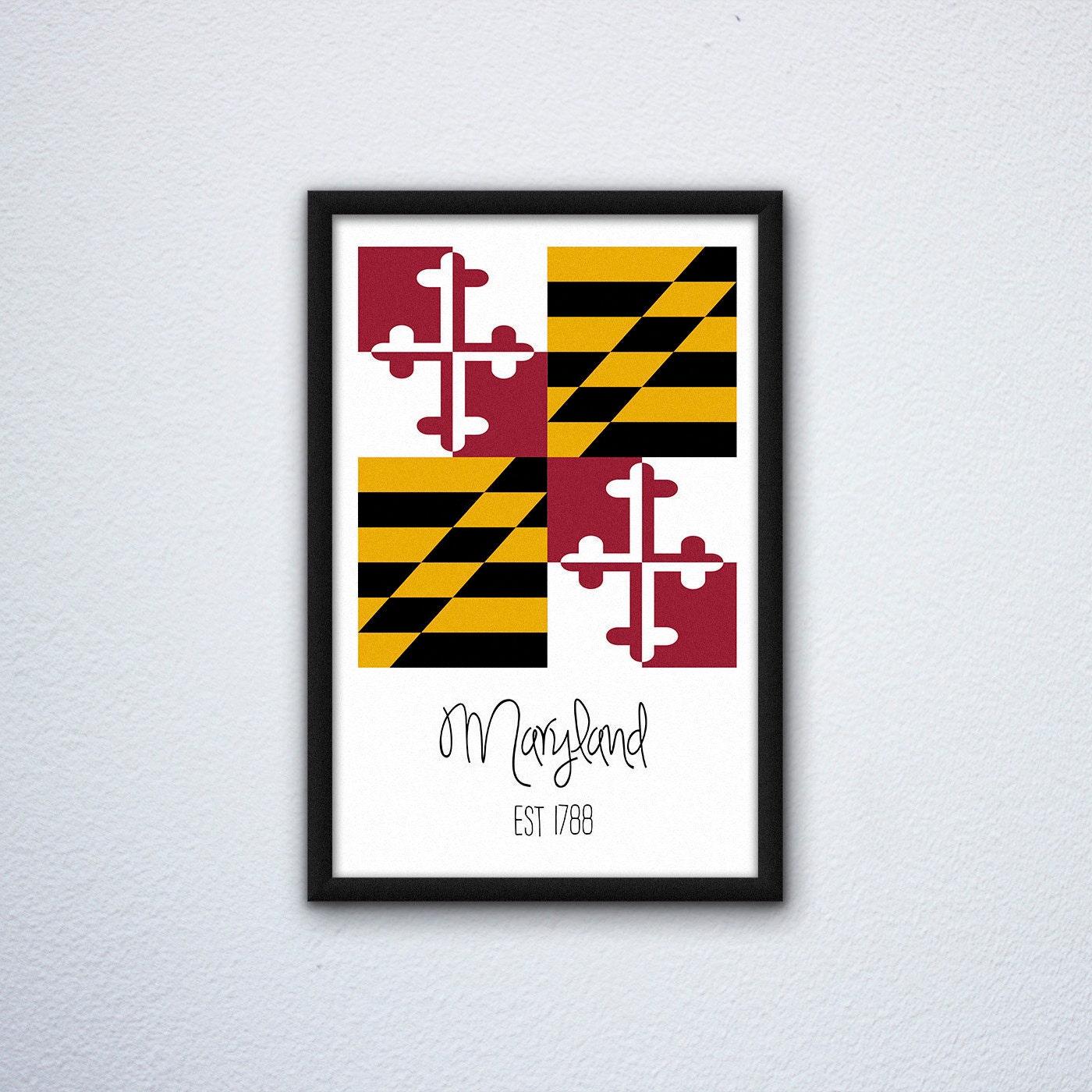 Maryland Flag Print, Wall Decor, Wall Art, Downloadable, Home Decor ...