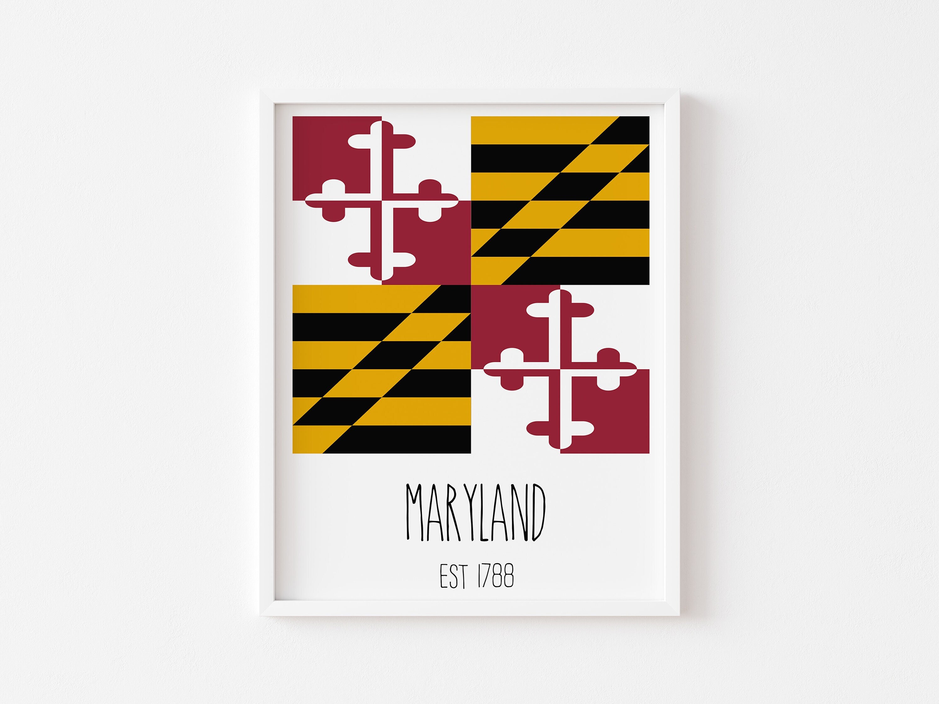 Maryland Flag Print Wall Decor Wall Art Downloadable Home - Etsy