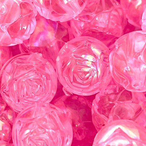 Pink Rosebud Beads For Jewelry Making Rose Beads Flower Etsy