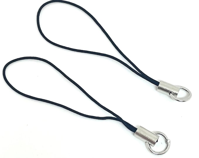 Black DIY Cell Phone Strap, Mobile Phone Lanyard, Blank Cell Keychain ...
