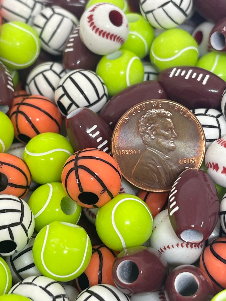 Sports Bead Set Football Basketball Baseball Tennis Ball - Etsy