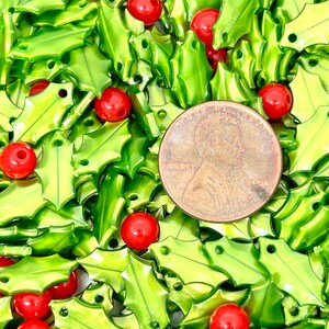 Holly Leaves & Berry Beads, Christmas Jewelry, Garland, Ornament, and ...