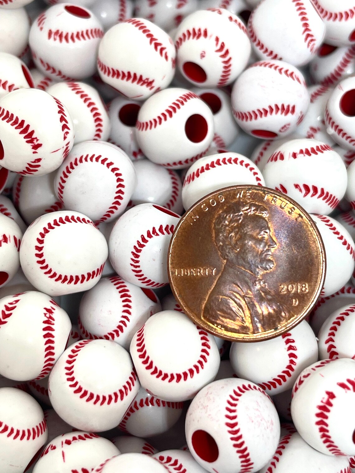 Baseball Beads Sports Beads for Keychain Baseball Charm - Etsy