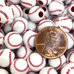 Baseball Beads, Sports Beads for Keychain, Baseball Charm, Baseball ...