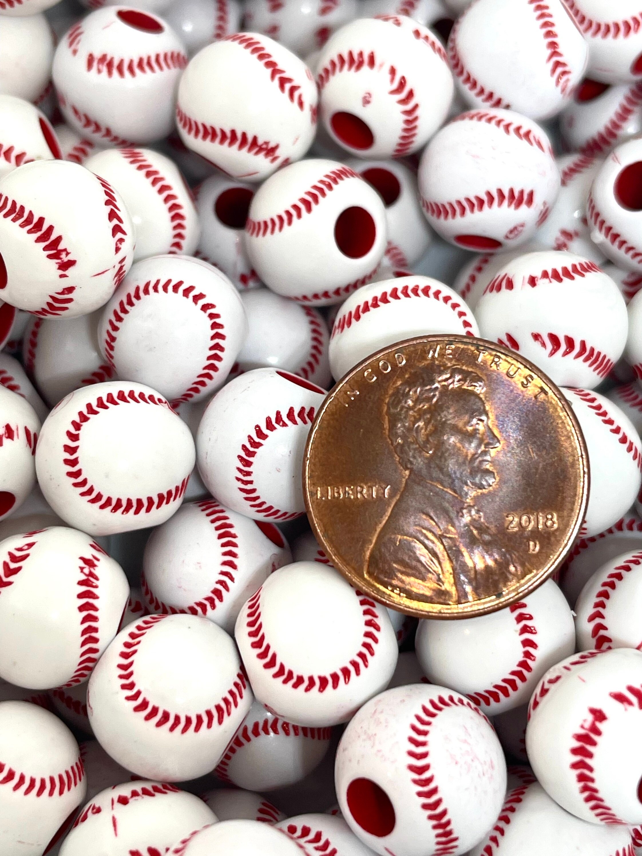 Baseball Beads Sports Beads for Keychain Baseball Charm - Etsy